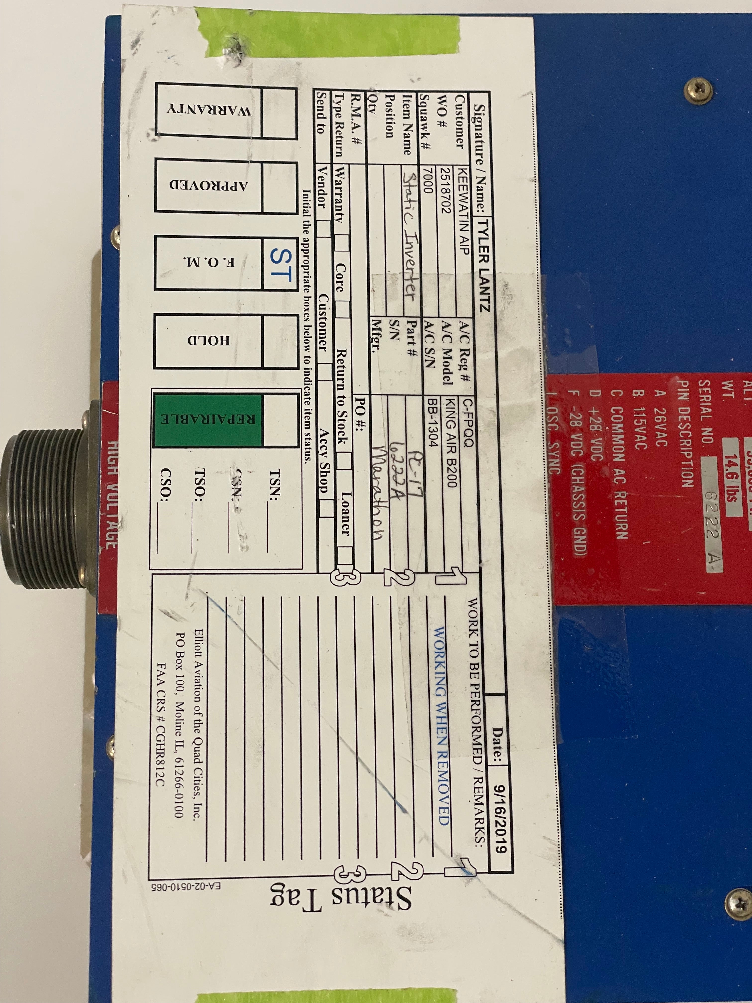 Static Inverter P/N PC-17 – ROTORPART