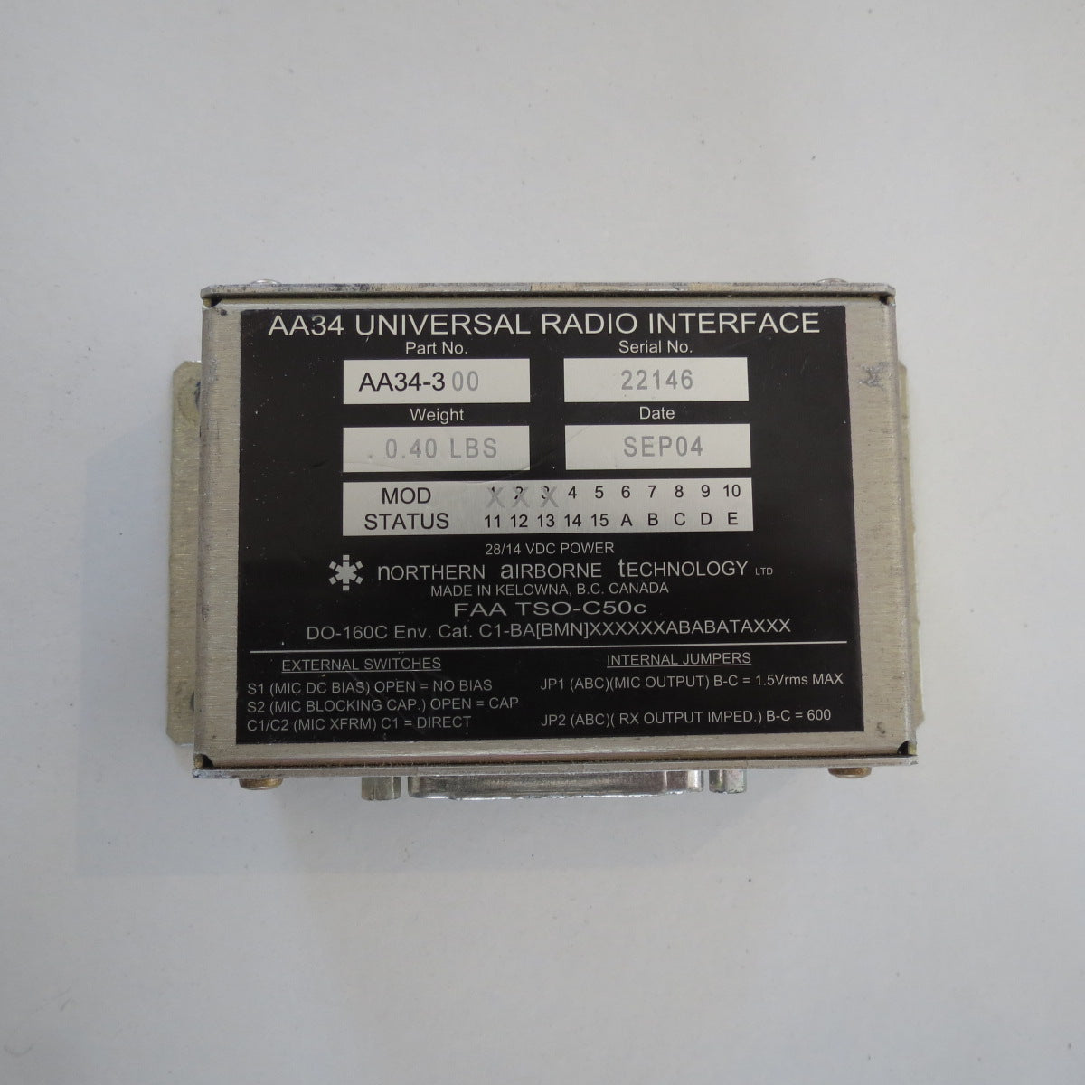 UNIVERSAL AUDIO INTERFACE UNIT P/N AA34-300 – ROTORPART