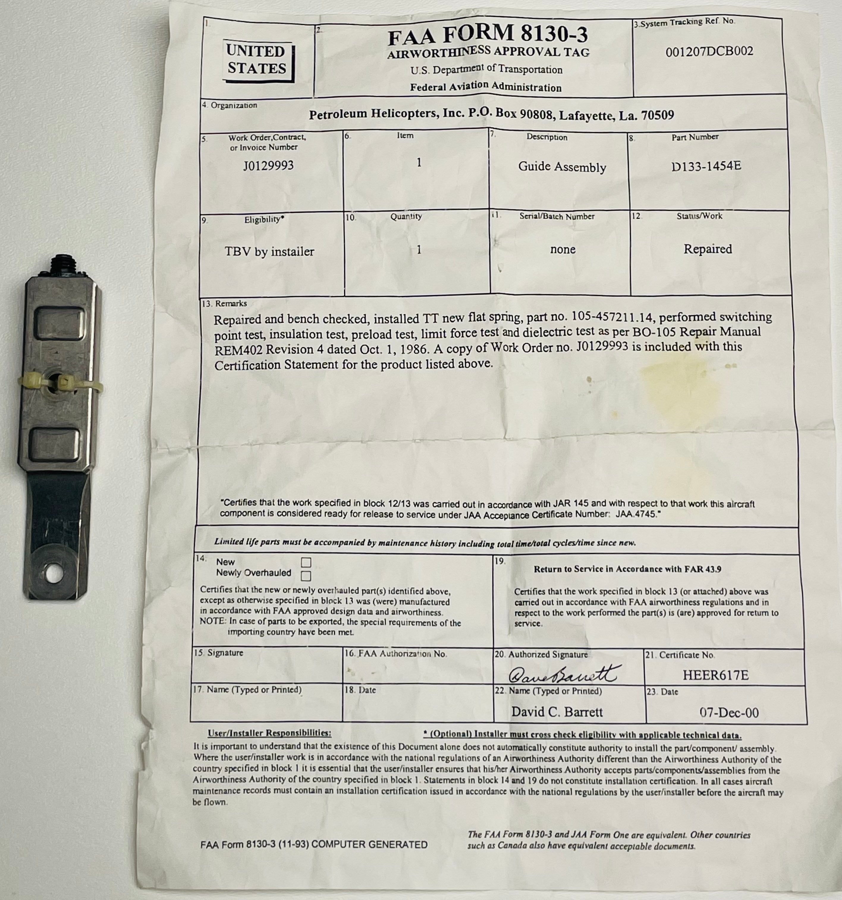 GUIDE ASSEMBLY P/N D133-1454E – ROTORPART